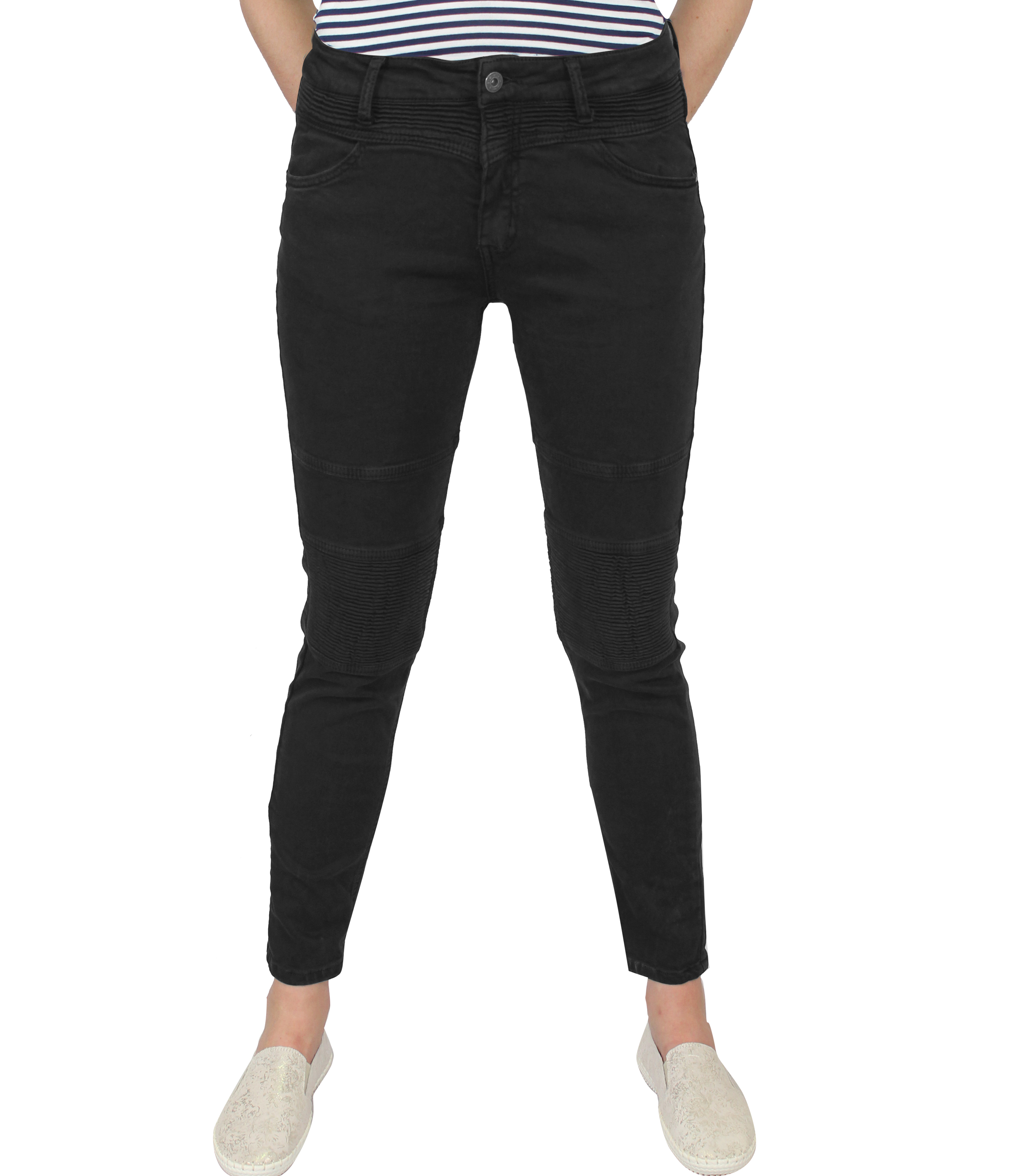 MADE IN ITALY BLACK RUFFLE JEANS | Rosella - Style inspired by elegance