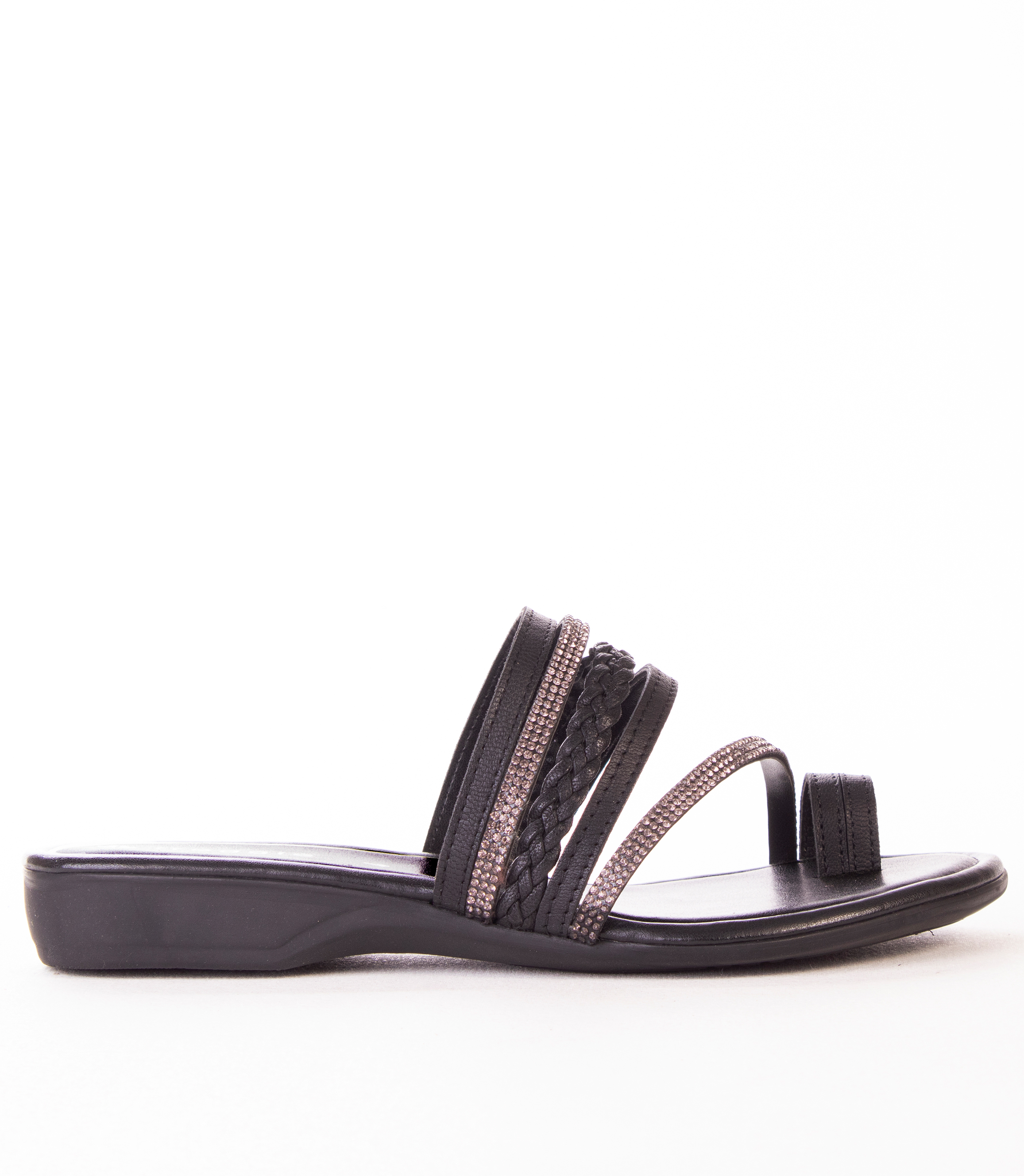 FROGGIE BLACK LEATHER DIAMANTE SANDAL | Rosella - Style inspired by ...