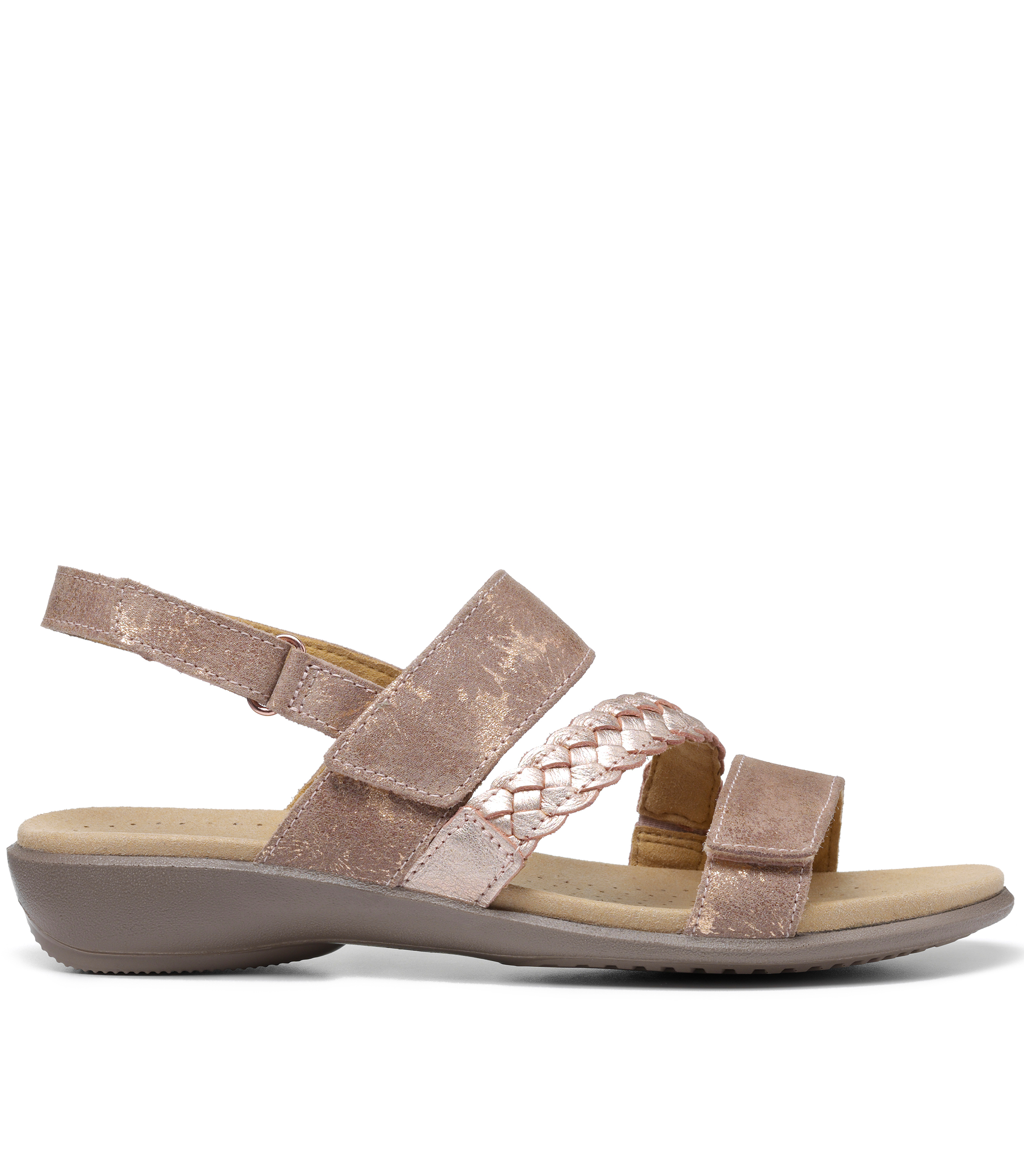 HOTTER ROSE GOLD MULTI SUEDE LEATHER RIPPLE SANDAL | Rosella - Style ...
