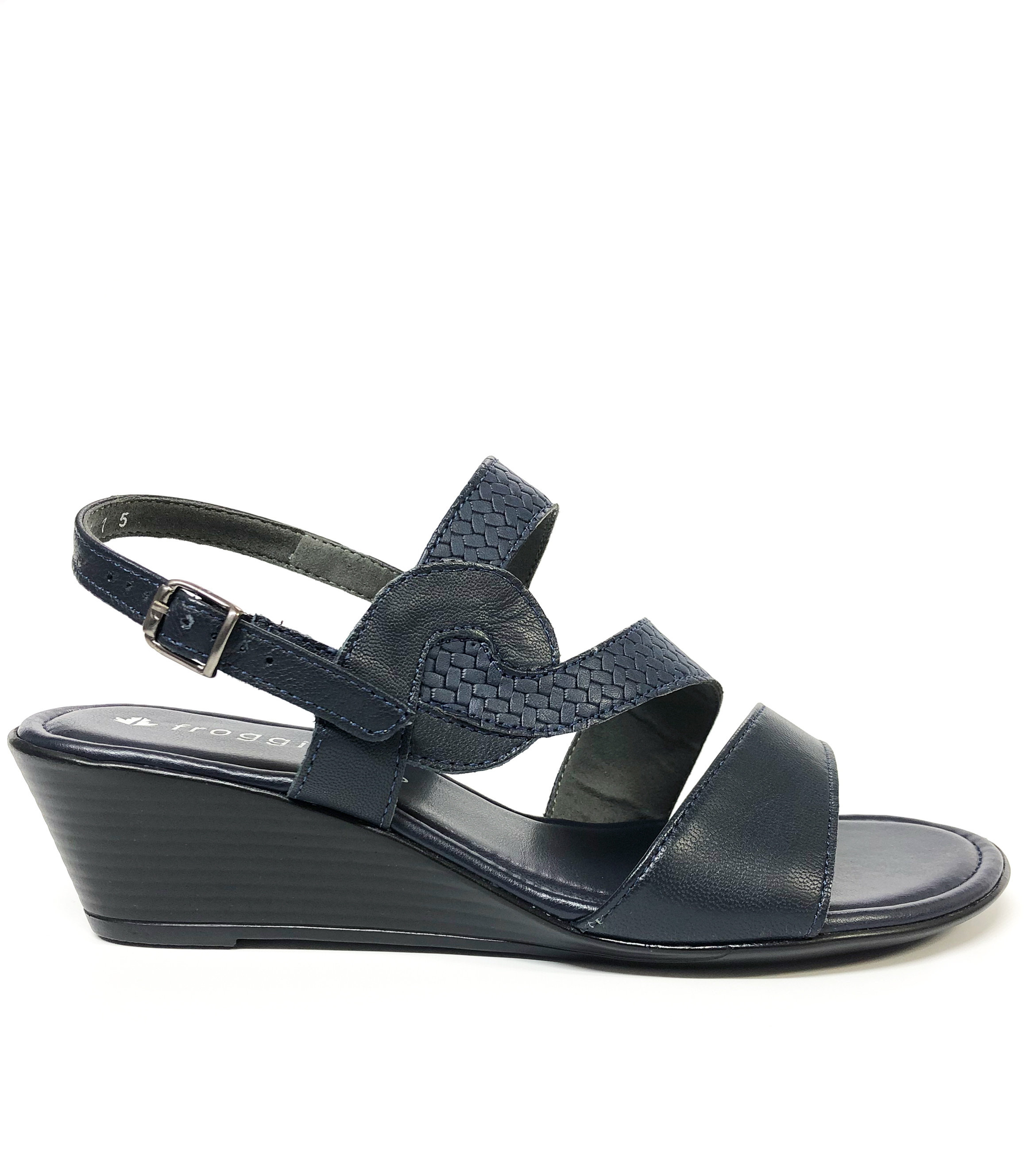 FROGGIE NAVY MULTI LEATHER WEDGE SLINGBACK | Rosella - Style inspired ...