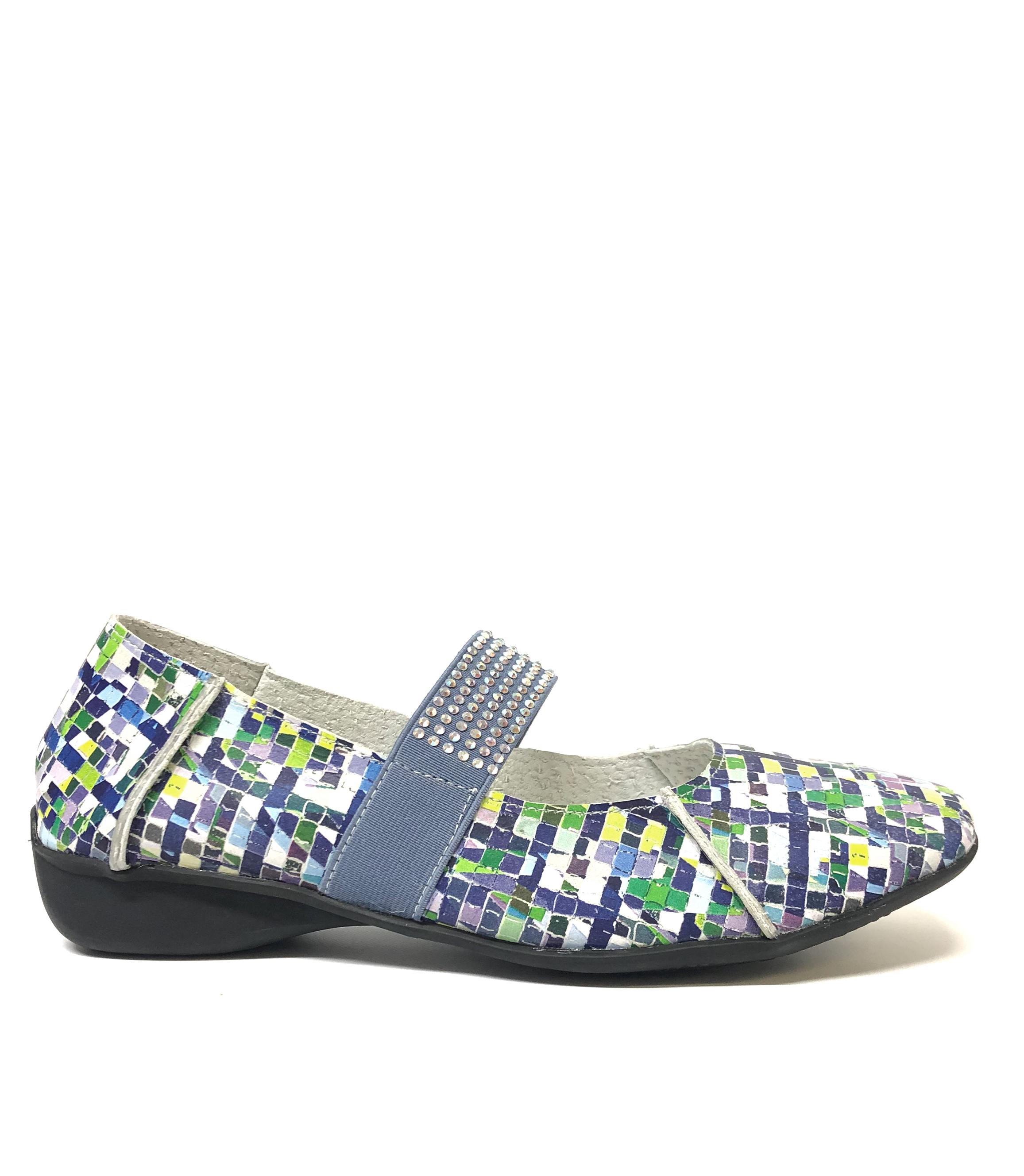 SAKURA MULTICOLOUR LEATHER SHOES WITH DIAMANTE STRAP | Rosella - Style ...