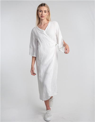MADE IN ITALY WHITE WRAP DRESS | Rosella - Style inspired by elegance