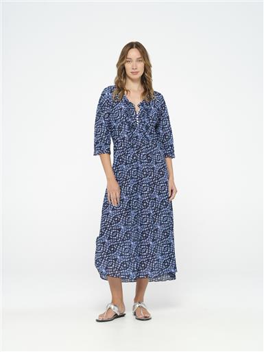 ONESEASON BLUE MULTI KYOTO LONG POPPY DRESS | Rosella - Style inspired ...