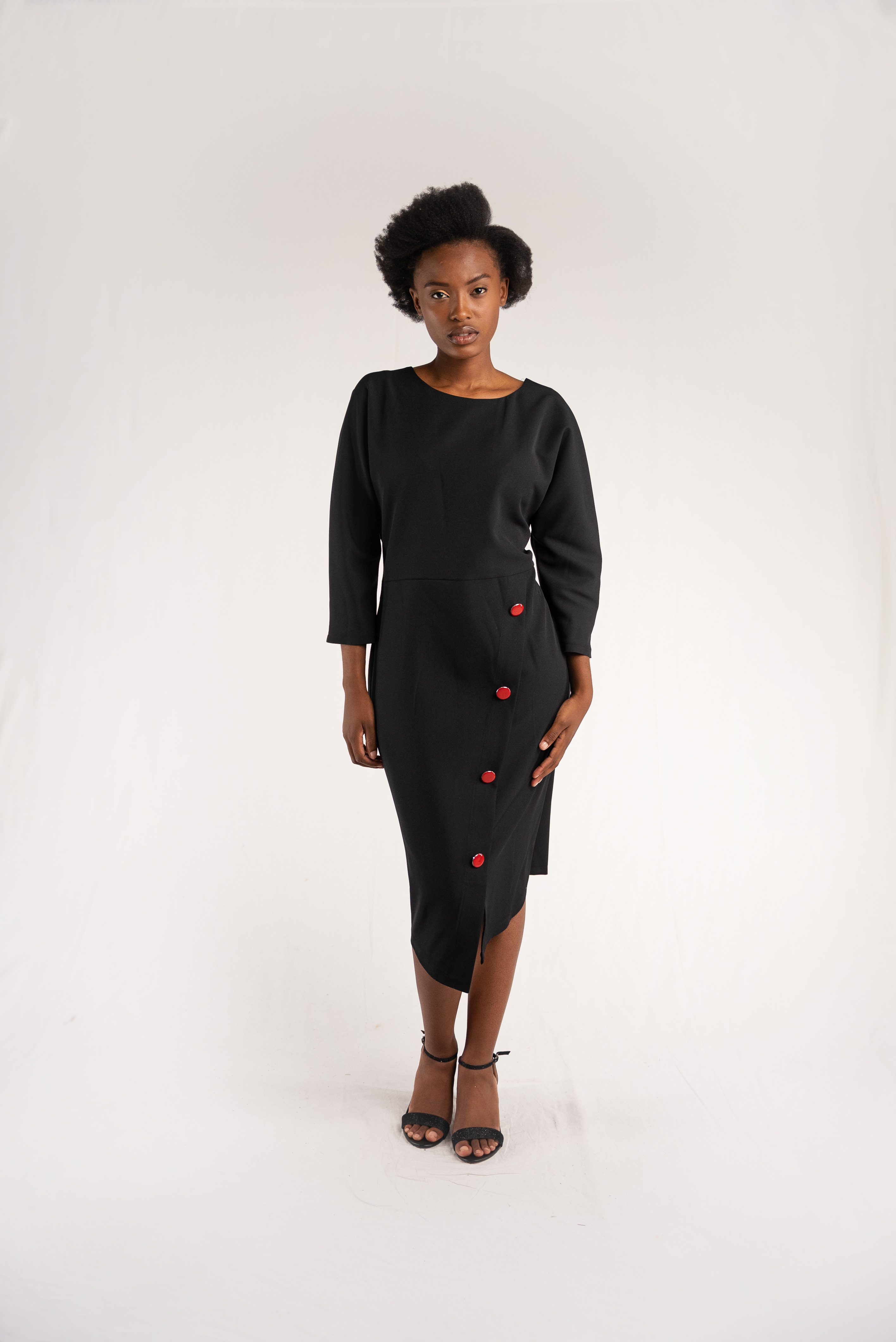 ROSELLA BLACK RED BUTTON DRESS | Rosella - Style inspired by elegance