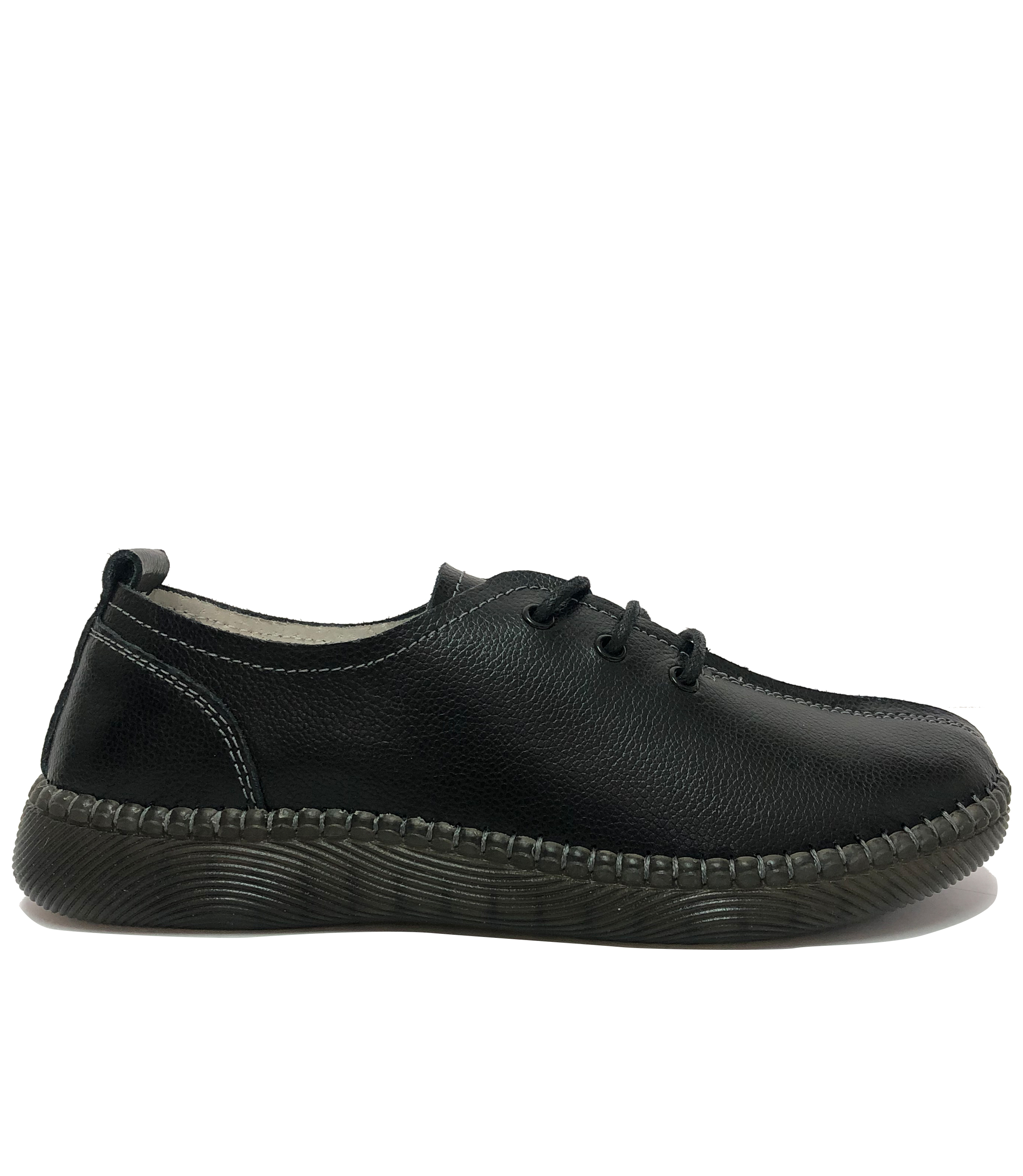 JOLIE BLACK LEATHER LACE-UP SHOE | Rosella - Style inspired by elegance