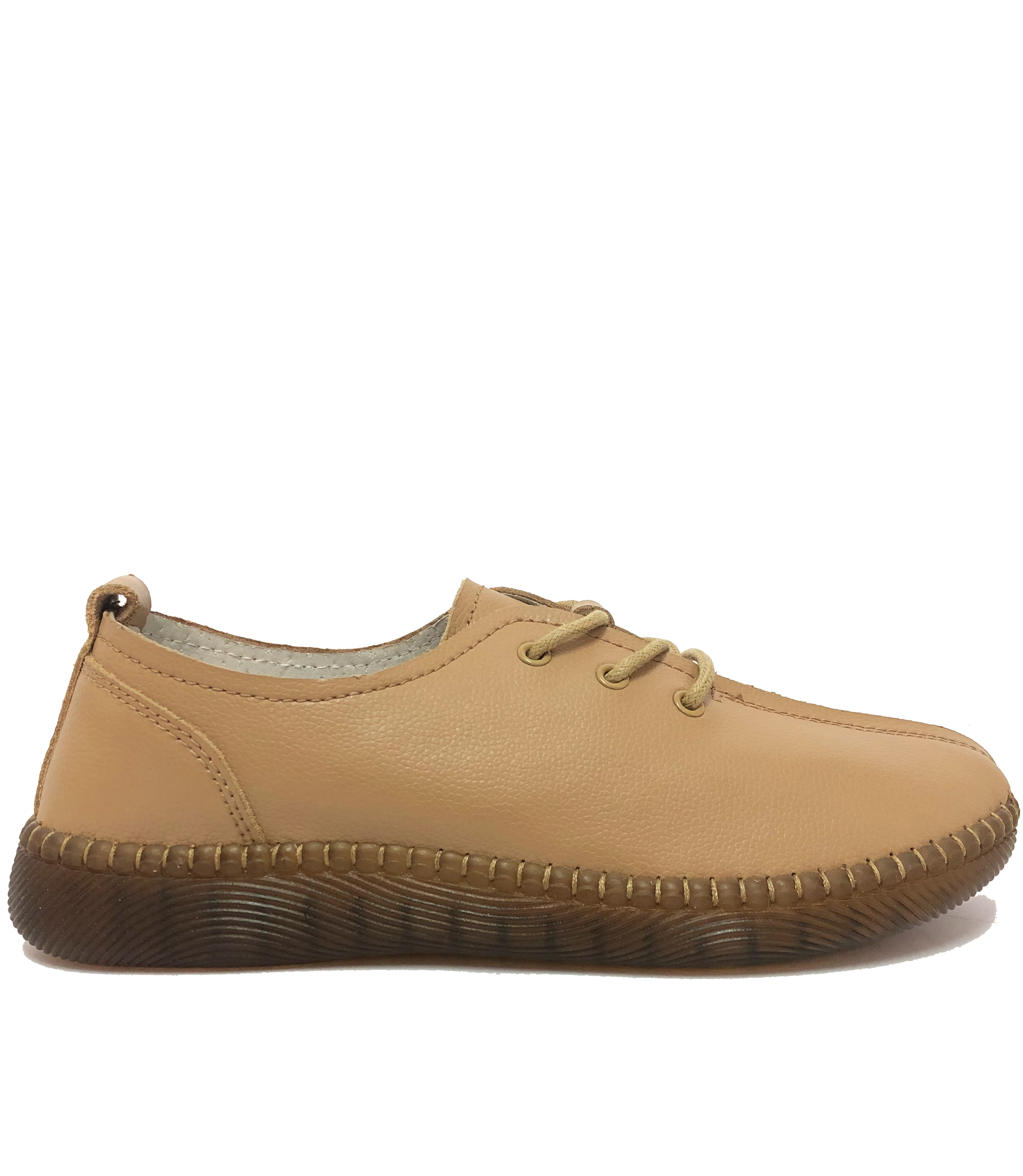 JOLIE CAMEL LEATHER LACE-UP SHOE | Rosella - Style inspired by elegance