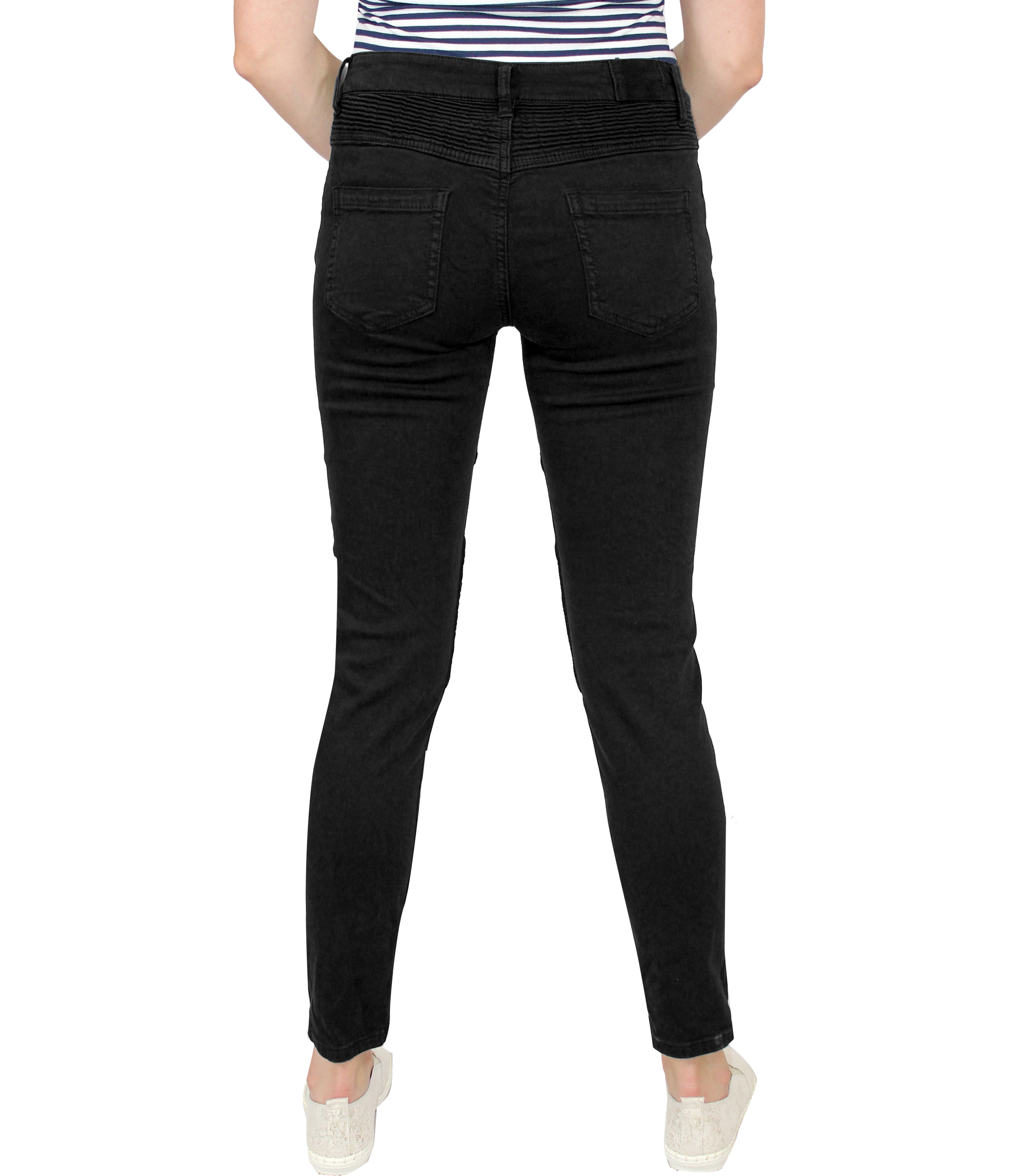 MADE IN ITALY BLACK RUFFLE JEANS | Rosella - Style inspired by elegance