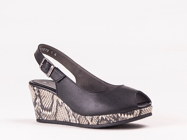 FROGGIE BLACK MULTI LEATHER WEDGE SLING BACK | Rosella - Style inspired ...