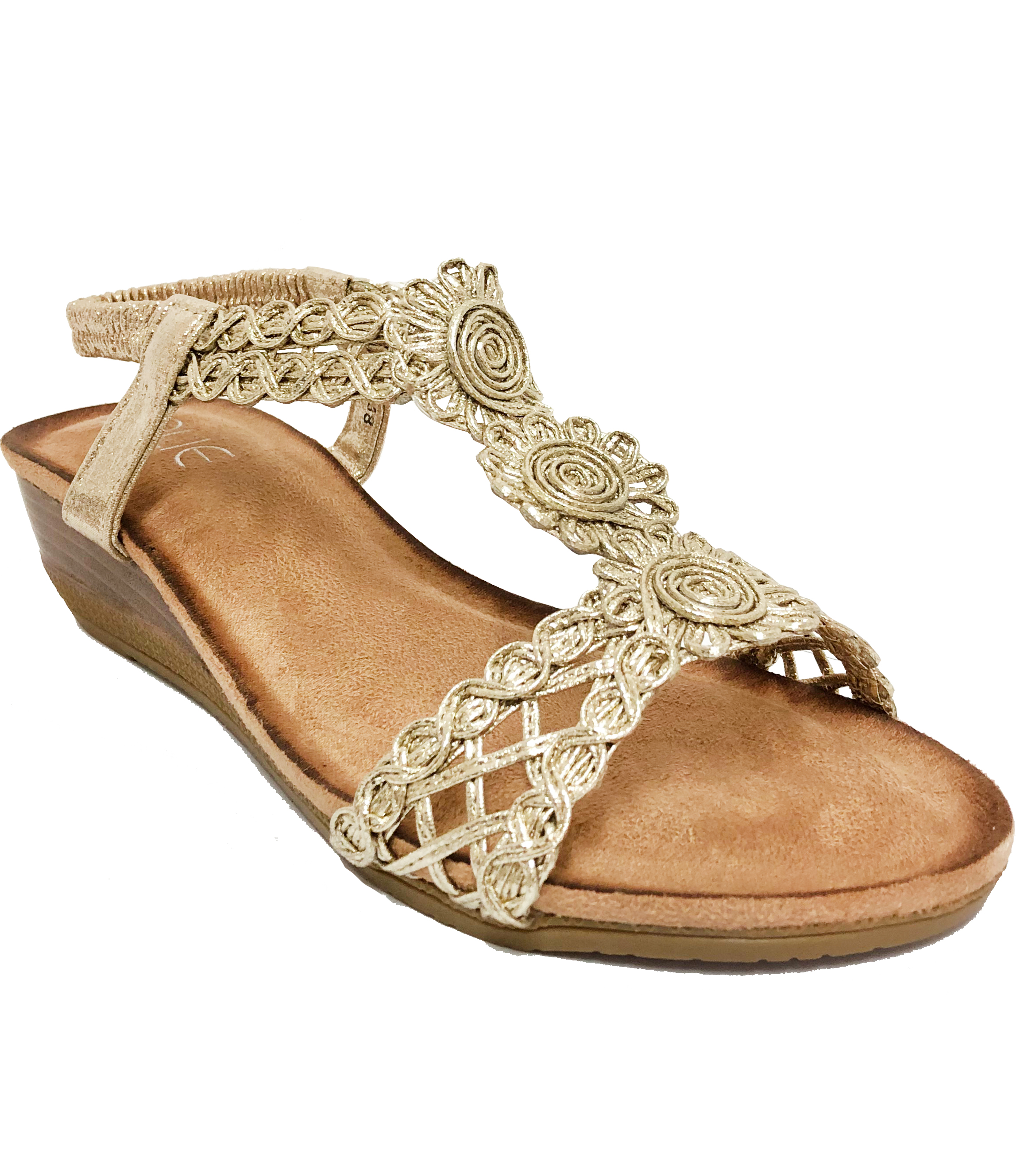 JOLIE GOLD SANDAL WEDGE | Rosella - Style inspired by elegance
