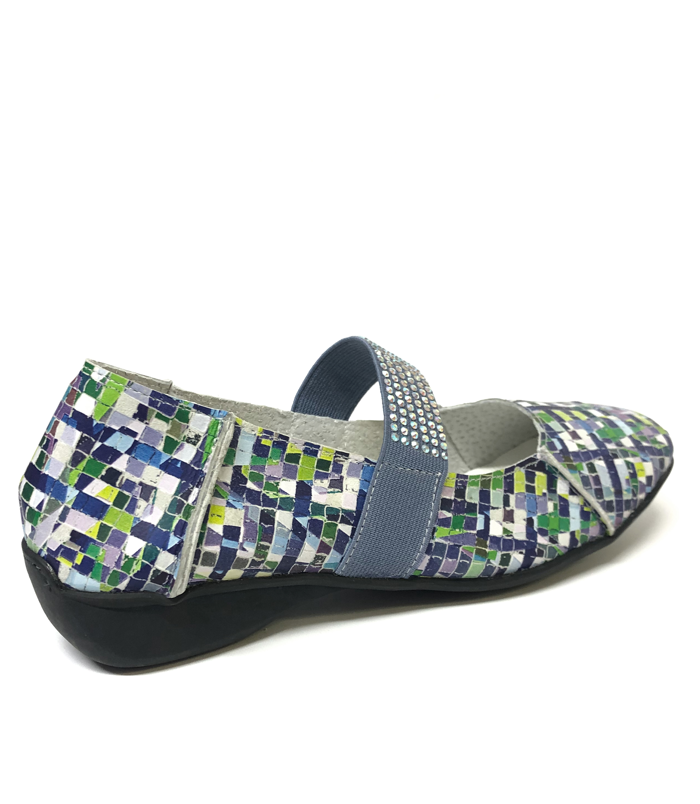 SAKURA MULTICOLOUR LEATHER SHOES WITH DIAMANTE STRAP | Rosella - Style ...