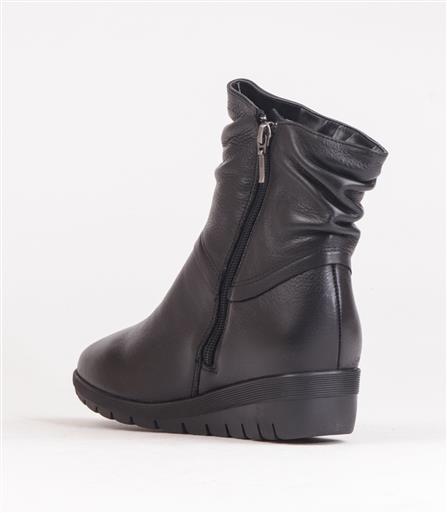 FROGGIE BLACK LEATHER RUCHED ANKLE BOOT | Rosella - Style inspired by ...