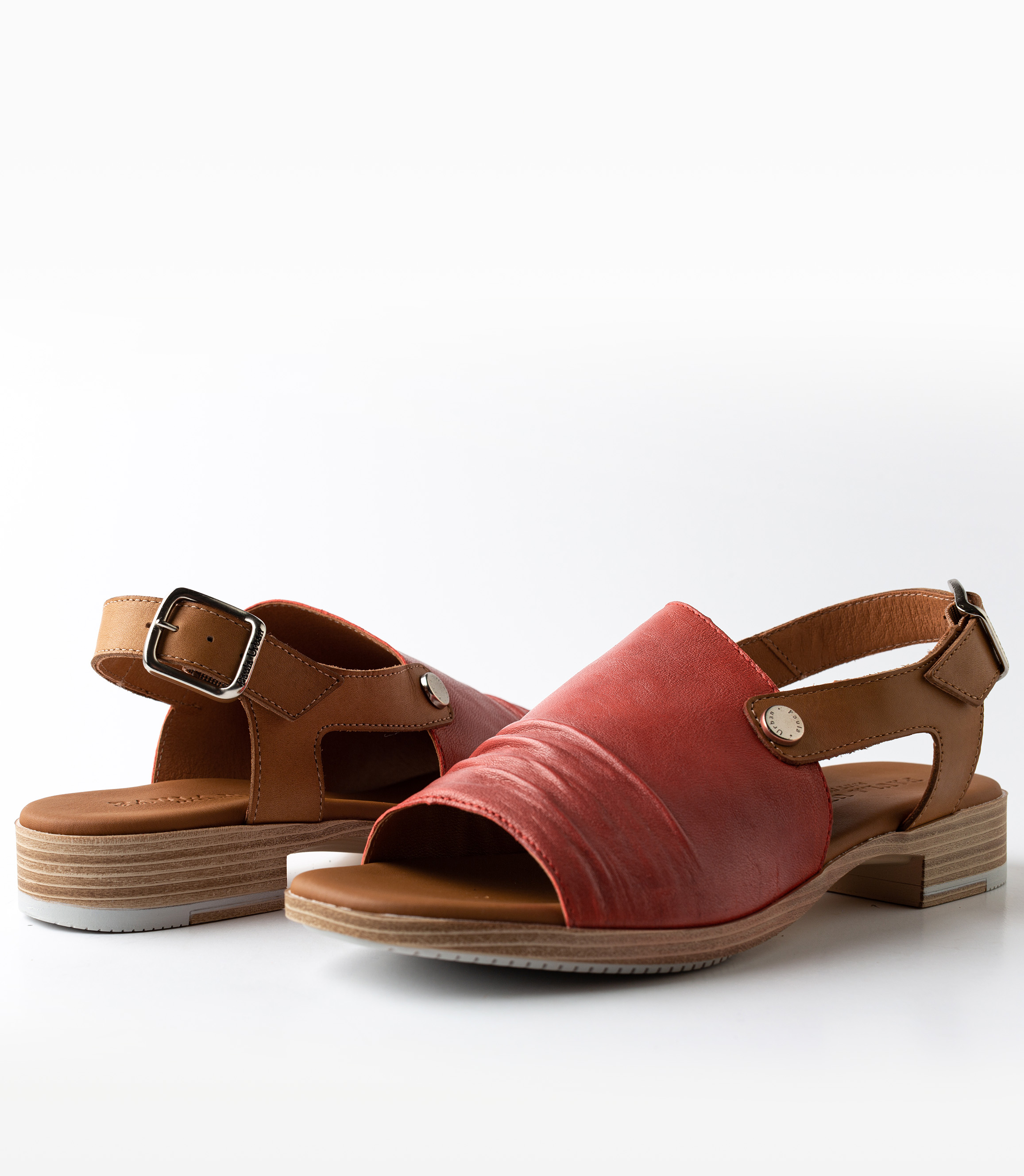 PAULA URBAN RED LEATHER LOW HEEL SANDAL | Rosella - Style inspired by ...