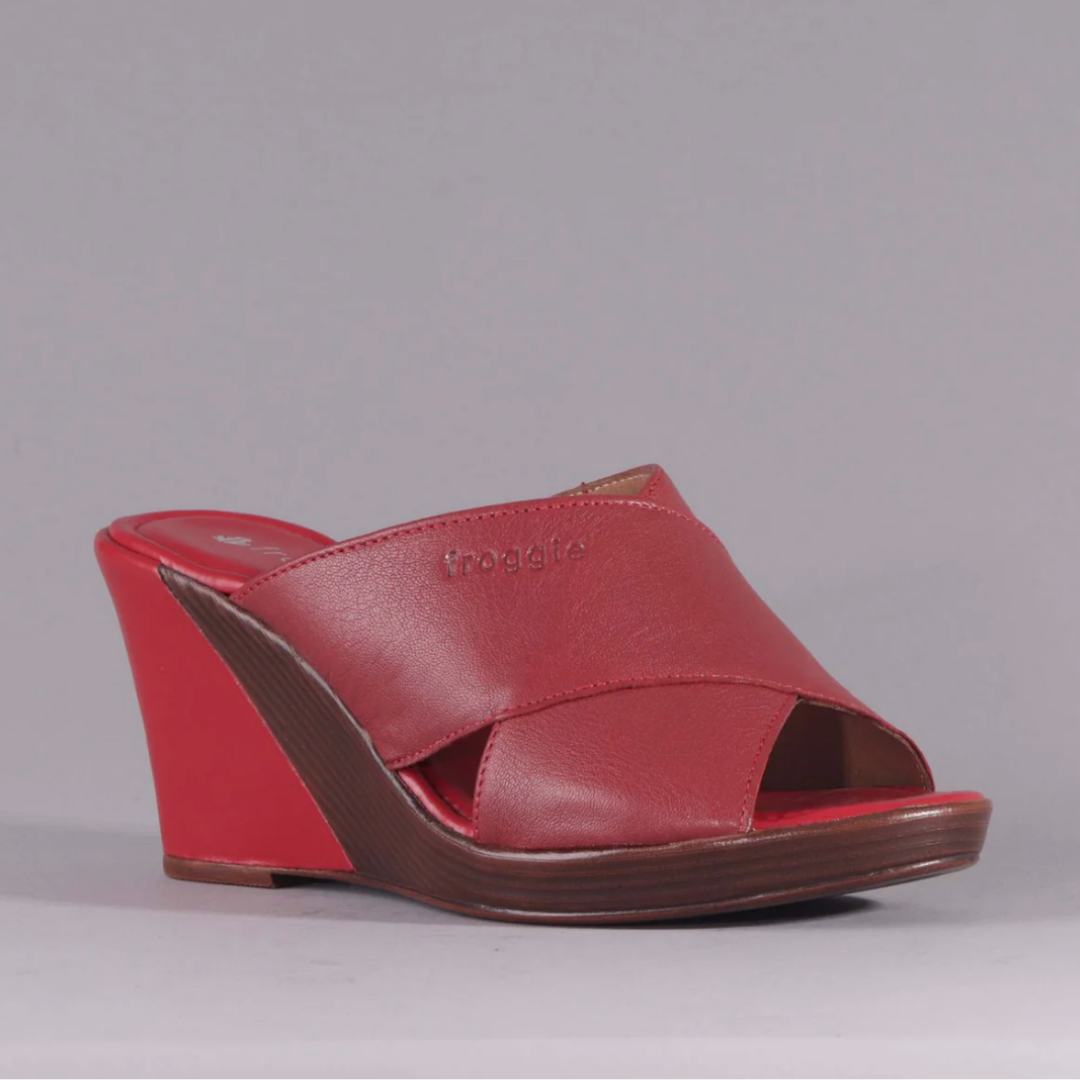 FROGGIE RED SLIP ON WEDGE | Rosella - Style inspired by elegance