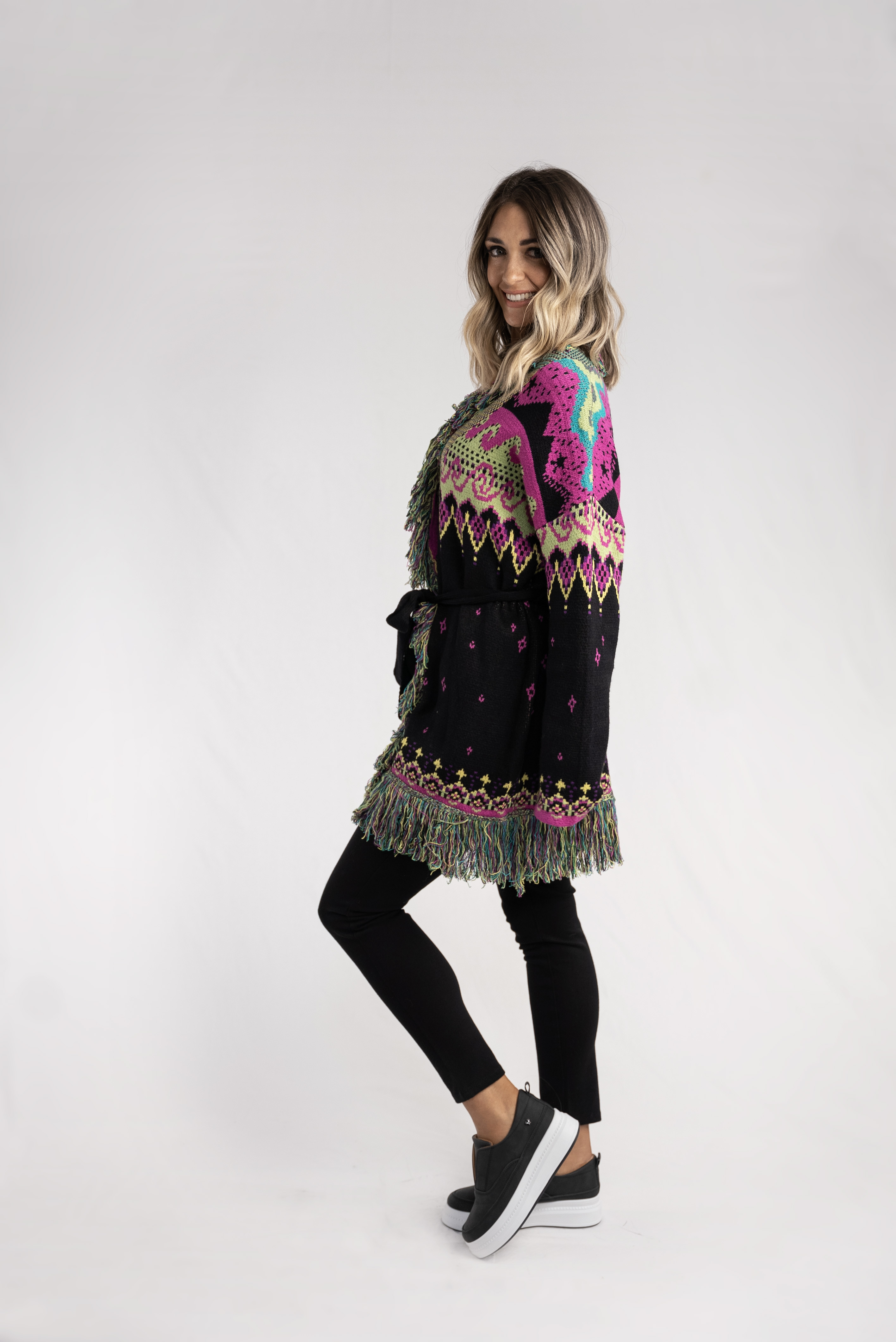 MADE IN ITALY PURPLE LONG CARDIGAN | Rosella - Style inspired by elegance